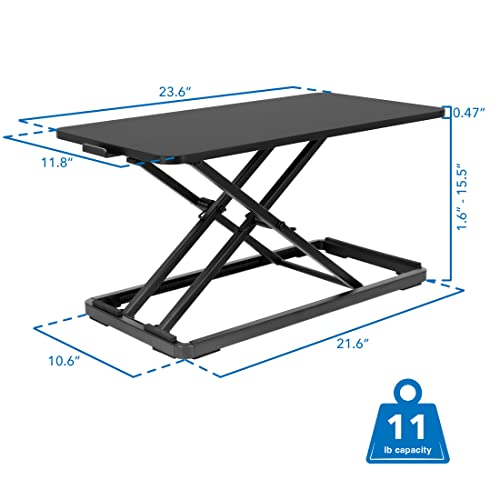 Mount-It! Standing Keyboard Tray, Adjustable Height Keyboard Riser for Desktop, Ergonomic Sit Stand Key Board and Mouse Platform, Ergonomic Lifter for Keyboard and Laptops 23.6 x 11.8 Inch