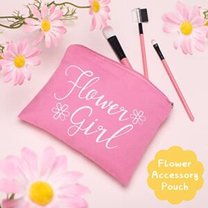 10 Pcs Flower Girl Proposal Gift Set, Flower Girl Box Flower Girl Necklace Sleeping Mask Makeup Pouch and 6 Pcs Flower Hair Ties Will You Be My Flower Girl Proposal Box for Bride Showers