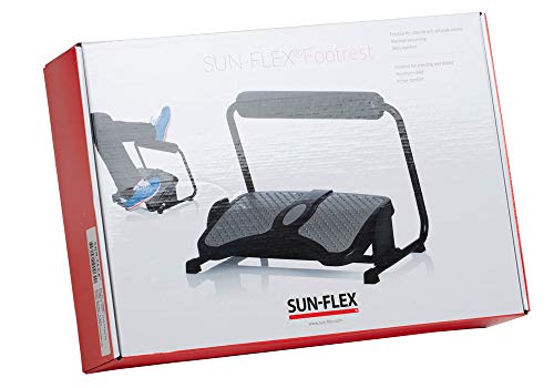 SUN-FLEX Ergonomic Height Angle Adjustable Footrest Under Desk for Sitting and Standing,Intuitive Foot Stool and Leg Support for Standing Desk (Black)