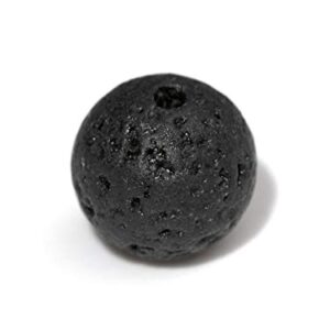 Cousin DIY Natural Black Lava Stone Loose Round 8mm Aromatherapy Beads for Essential Oils and DIY Jewelry Making