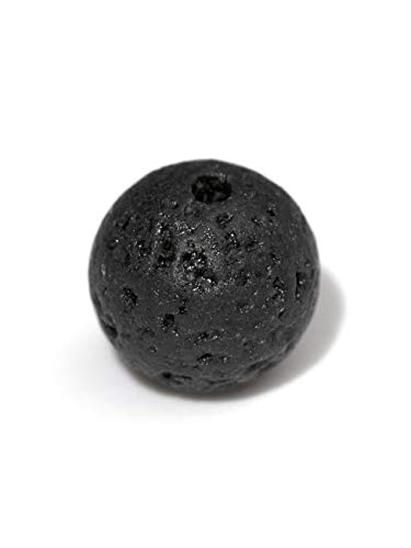 Cousin DIY Natural Black Lava Stone Loose Round 8mm Aromatherapy Beads for Essential Oils and DIY Jewelry Making