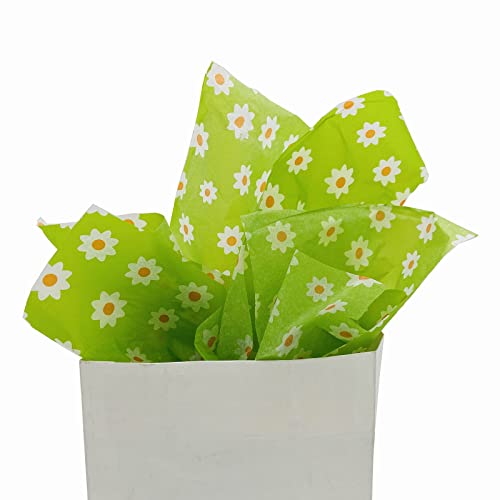 TTLLQQ Gift Wrapping Tissue Paper - 40 Sheets Green Flower Gift Wrapping Paper Bulk Pack, DIY Craft - 50x66cm