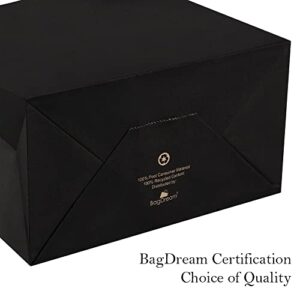 BagDream Gift Bags 10x5x13 Kraft Paper Bags 25Pcs Paper Shopping Bags, Mechandise Bags, Retail Bags, Party Favor Bags, Black Paper Gift Bags with Handles, Recycled Paper Bags Sacks