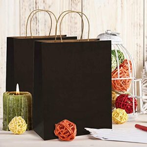 BagDream Gift Bags 10x5x13 Kraft Paper Bags 25Pcs Paper Shopping Bags, Mechandise Bags, Retail Bags, Party Favor Bags, Black Paper Gift Bags with Handles, Recycled Paper Bags Sacks