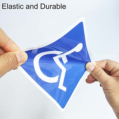 Handicap Sign Stickers, Disabled Wheelchair Symbol, Easy to Apply and Peel, Vinyl Laminated, Indoor Outdoor (4.7x4.7 inch 5 Pcs)