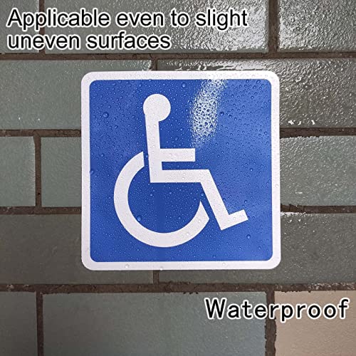 Handicap Sign Stickers, Disabled Wheelchair Symbol, Easy to Apply and Peel, Vinyl Laminated, Indoor Outdoor (4.7x4.7 inch 5 Pcs)