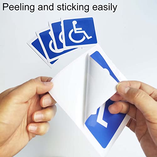 Handicap Sign Stickers, Disabled Wheelchair Symbol, Easy to Apply and Peel, Vinyl Laminated, Indoor Outdoor (4.7x4.7 inch 5 Pcs)