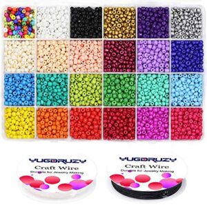 4800pcs 4mm 6/0 pony beads glass seed beads for bracelet jewelry making kit, beads assortments kit for adults girls small beads for necklace ring making kits christmas birthday gifts