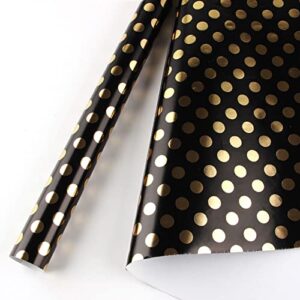 tim&lin wrapping paper sheets – black gold polka dot gift wrapping paper for birthday party, bridal baby shower,wedding,women,men,boy,girl,all celebrate occasions,4 sheets