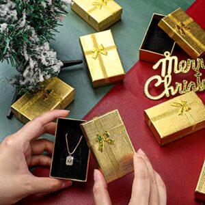 Kenning 36 Pcs Jewelry Gift Boxes Set Small Cardboard Paper Jewelry Boxes Packaging Empty Gift Boxes with Ribbon for Rings (Gold)