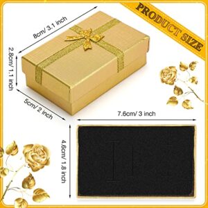 Kenning 36 Pcs Jewelry Gift Boxes Set Small Cardboard Paper Jewelry Boxes Packaging Empty Gift Boxes with Ribbon for Rings (Gold)