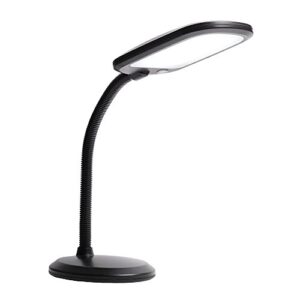 newhouse lighting nhdk wh eos reading & craft table led desk lamp, dimmable &light color adjustable, gooseneck task light, black (nhdk-eo-bk)