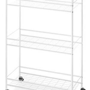 Whitmor Slim Rolling Household Cart - White 30.50 x 9.25 x 20.75