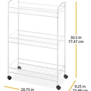 Whitmor Slim Rolling Household Cart - White 30.50 x 9.25 x 20.75