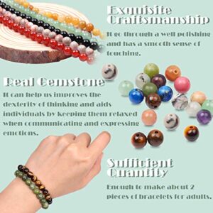 Yholin 45pcs 8mm Natural Round Stone Beads, Natural Indian Agate Gemstone Hole Size 1mm Crystal Energy Stone Healing Power Loose Beads for DIY Crafts Bracelet Jewelry Making 1 Strand 15"