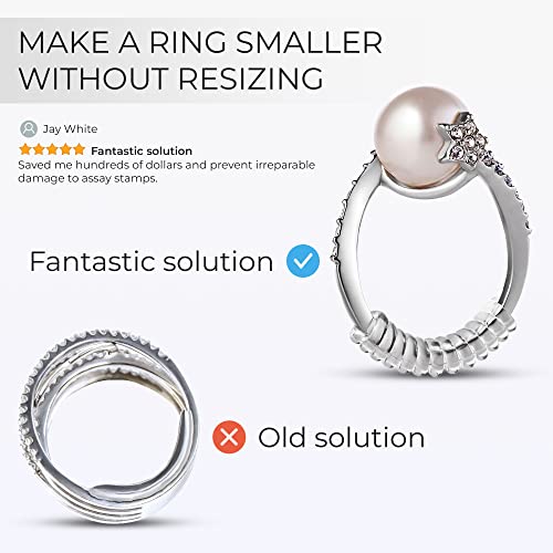 5 STARS UNITED Ring Sizer Adjuster for Loose Rings - 12 Pack, 2 Sizes for Different Band Widths – Silicone Ring Size Adjuster - Invisible Ring Guards for Women and Men