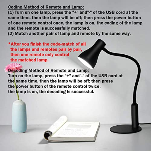 CeSunlight LED Desk Lamp, 3 Lighting Modes and 6 Brightness Levels, 10W Flexible Gooseneck Table Lamp for Living Room and Study, Remote Control with Timing Function, AC Adapter Included (Black)