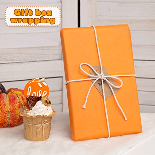 Shindel 128 Sheets Orange Tissue Paper, 28Inch Thickened Tissue Paper Bulk Gift Wrapping Paper for DIY Crafts Thanksgiving Autumn Gift Box Decoration