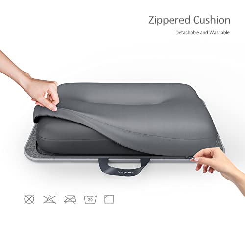 Lap Desk, Portable Laptop Lap Desk with Pillow Cushion, Fits up to 17 inch Laptop, Laptop Stand with Device Ledge and Phone Holder, for Home Office, Gray, ISTUDYNITURE……