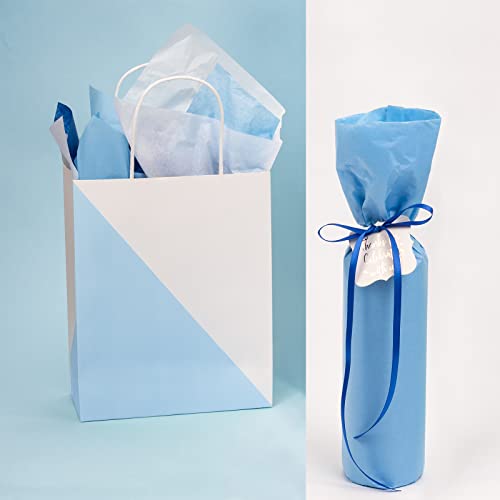 Loveinside Wrapping Tissue Paper - 3 Color Tissue Paper Bulk for Wrap, Art Crafts, DIY, Pack Bags - 20 x 20 inches - 120 Sheets - White, Blue, Light Blue