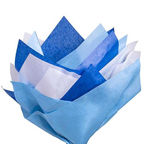 Loveinside Wrapping Tissue Paper - 3 Color Tissue Paper Bulk for Wrap, Art Crafts, DIY, Pack Bags - 20 x 20 inches - 120 Sheets - White, Blue, Light Blue