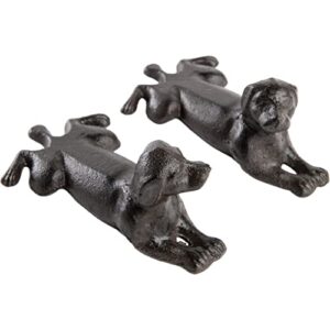 giftcraft charlie and luna cast iron dog door stoppers, two vintage home decor metal dog door stoppers for under the door. 2 heavy duty door stops