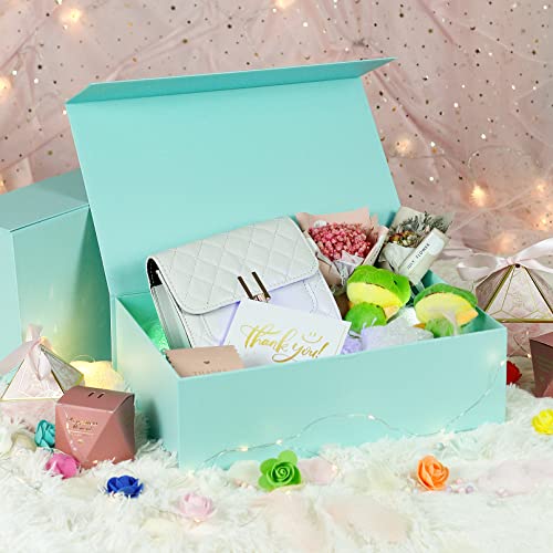 Luxury Large Gift Box 13.8x9x4.3 Inches Storage Box Ribbon Magnetic Closure for Luxury Packaging Box for Mother's Day, Birthdays, Bridal Gifts,Weddings