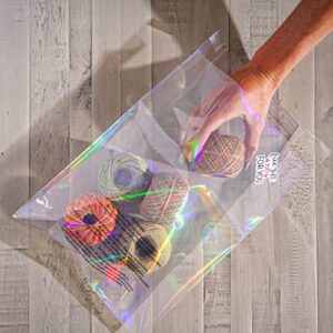 Holographic Resealable Bags For Small Business - These Cellophane Bags Self Adhesive For Convenient Packaging And Poly Bags With Suffocation Warning Offer A Premium Customer Experience - 10x13" 100 pk