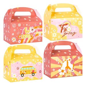 umoni groovy hippie party favor treat box 12pcs two groovy retro goody gift boxes for 2 year old girl retro hippie boho theme party supplies