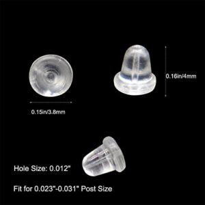 Earring Backs for Studs 200pcs Earring Back Soft Clear Ear Safety Back Pads Backstops Bullet Clutch Stopper Replacement for Fish Hook Earring Studs Hoops