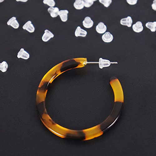 Earring Backs for Studs 200pcs Earring Back Soft Clear Ear Safety Back Pads Backstops Bullet Clutch Stopper Replacement for Fish Hook Earring Studs Hoops