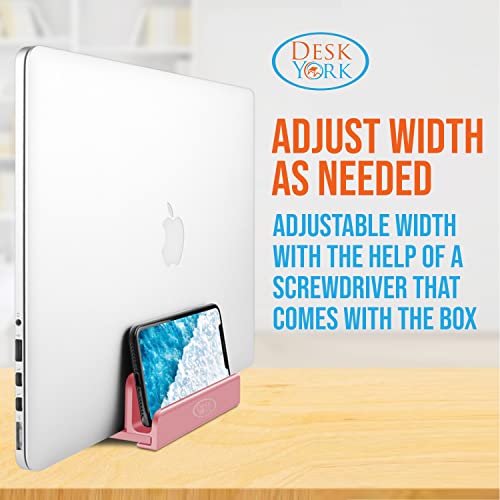 Desk York Adjustable Vertical Laptop Stand Computer Docking Station–Desktop Organizer –Office and Desk Accessories for Men and Women–Vertical PC Holder–Fits All MacBook/Air/HP/Dell/Samsung/Lenovo