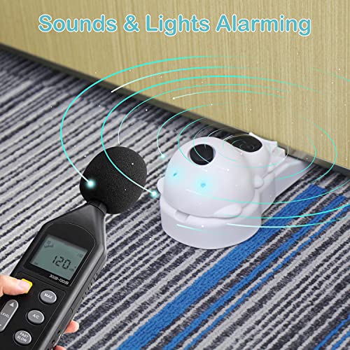 Soimeat Door Stop Alarm, Door Stopper with 120DB Alarm and Flashing Lights, Upgraded Sensitivity Cute Wedge Doorstop, Door Stop Security Devices Alert for Hotel, Travel and House (2 Pack)