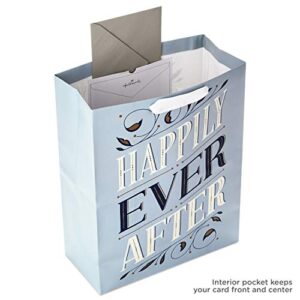 Hallmark 15" Extra Large Gift Bag with Tissue Paper ("Happily Ever After") for Weddings, Engagements, Bridal Showers, Vow Renewals