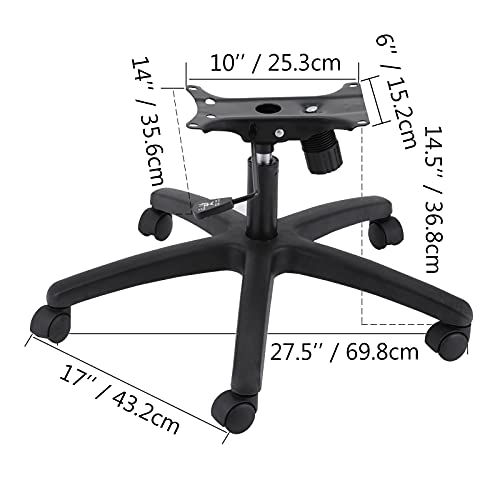 Mophorn Swivel Chair Base 28 Inch, Office Chair Replacement Base 320 Pounds, Office Chair Base 5 Inch Stroke Length, Replacement Chair Base with Bottom Plate Base Cylinder and 5 Casters