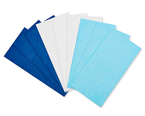 American Greetings Bulk Blue and White Tissue Paper for Birthdays, Easter, Mother's Day, Father's Day, Graduation and All Occasions (125-Sheets)