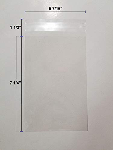 UNIQUEPACKING 100 Pcs 5 7/16 X 7 1/4 Clear A7+ Card Resealable Cello/Cellophane Bags Good for 5x7 Card Item (Fit A7, 5x7 Card w/Envelope)