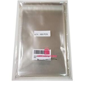 UNIQUEPACKING 100 Pcs 5 7/16 X 7 1/4 Clear A7+ Card Resealable Cello/Cellophane Bags Good for 5x7 Card Item (Fit A7, 5x7 Card w/Envelope)