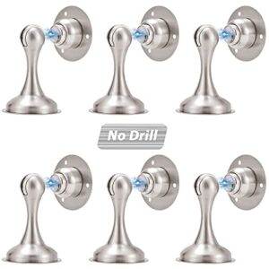 magnetic door stop 6 pack magnetic door stopper brushed nickel no need to drill magnetic door stops stainless steel magnetic door holder soft-catch magnet door stopper hold door open