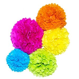 paper pom poms – 15 pcs of 10, 12, 14 inch – paper flowers – perfect for wedding decor – birthday celebration – wedding party and outdoor decoration