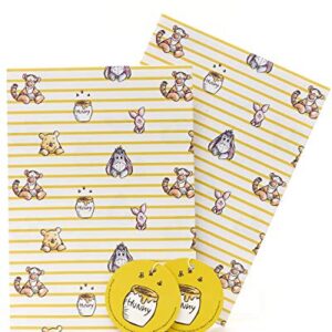 Winnie The Pooh 2 Sheets of Gift Wrap and 2 Gift Tags