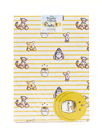 Winnie The Pooh 2 Sheets of Gift Wrap and 2 Gift Tags