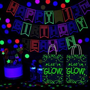 Glow in the Dark Gift Bags, Creative Unique Party Favor Bags Treat Bags for Birthday Party Supplies(12pcs)