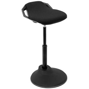 mount-it! ergonomic sit stand stool [360° tilt] height adjustable, leaning chair for standing desk, airlift 360 degree sit-stand, sitting balance chair, non-slip weighted base (black)