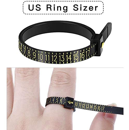 Ring Sizer Measuring Set Reusable Finger Size Gauge Measure Tool Jewelry Sizing Tools 1-17 USA Rings Size