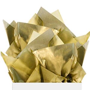 uniqooo 60 sheets metallic gold foil gift tissue paper bulk, large 20x26 inch, recyclable durable for gift bags box gift wrapping diy craft, wedding birthday party favor decor, shredded filler, pinata