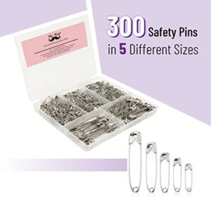 Mr. Pen- Safety Pins, Safety Pins Assorted, 300 Pack, Assorted Safety Pins, Safety Pin, Small Safety Pins, Safety Pins Bulk, Large Safety Pins, Safety Pins for Clothes, 5.4 x 4.4 x 0.7 inch