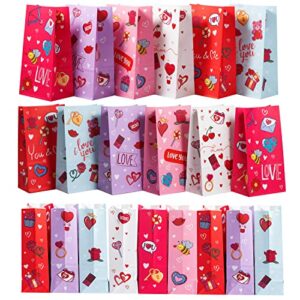 JOYIN 72 Pcs Valentines Day Paper Gift Bags 5x9.4 inch, Valentines Candy Bags, Goodie Bags for Valentine’s Day Party Favors Funny Gift Exchange Novelty Gift Giving Gift Wrapping