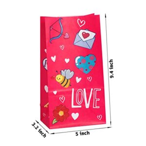 JOYIN 72 Pcs Valentines Day Paper Gift Bags 5x9.4 inch, Valentines Candy Bags, Goodie Bags for Valentine’s Day Party Favors Funny Gift Exchange Novelty Gift Giving Gift Wrapping