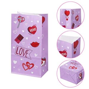 JOYIN 72 Pcs Valentines Day Paper Gift Bags 5x9.4 inch, Valentines Candy Bags, Goodie Bags for Valentine’s Day Party Favors Funny Gift Exchange Novelty Gift Giving Gift Wrapping